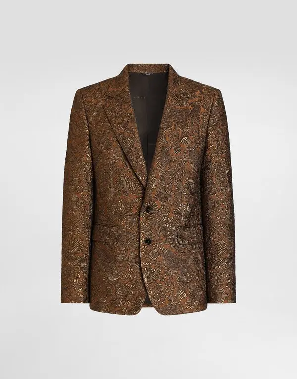 Dolce & Gabbana Sicilia Light Single-breasted Brocade Jacket - Bordeaux