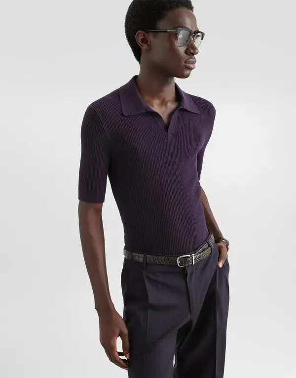 Dolce & Gabbana Rib Knit Polo Shirt