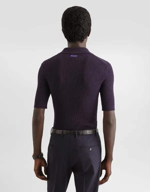 Dolce & Gabbana Rib Knit Polo Shirt
