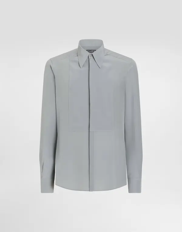 Dolce & Gabbana Crêpe De Chine Gold Shirt - Grey