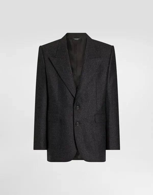 Dolce & Gabbana Sinatra Single-breasted Wool Flannel Jacket - Grey