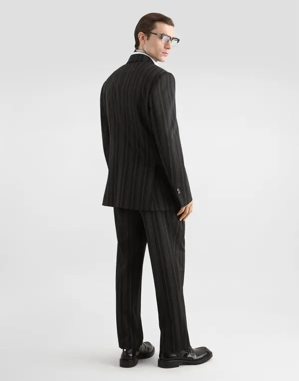 Dolce & Gabbana Sicilia Double-breasted Pinstriped Virgin Wool Jacket