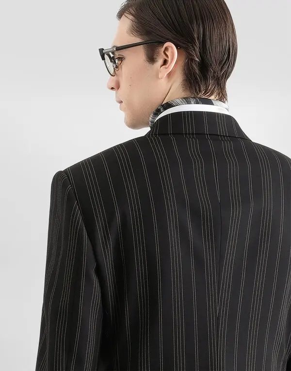 Dolce & Gabbana Sicilia Double-breasted Pinstriped Virgin Wool Jacket
