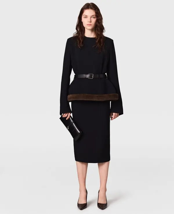 Stella McCartney Layered Sable Midi Dress