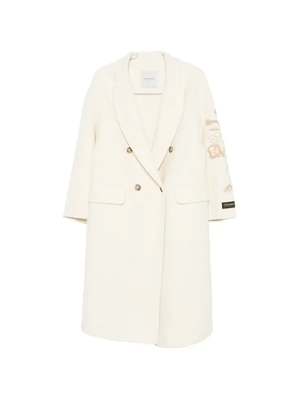 Ermanno Scervino Wool Double-breasted Embroidered Coat