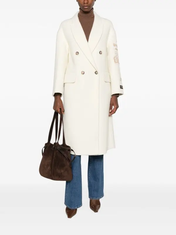 Ermanno Scervino Wool Double-breasted Embroidered Coat