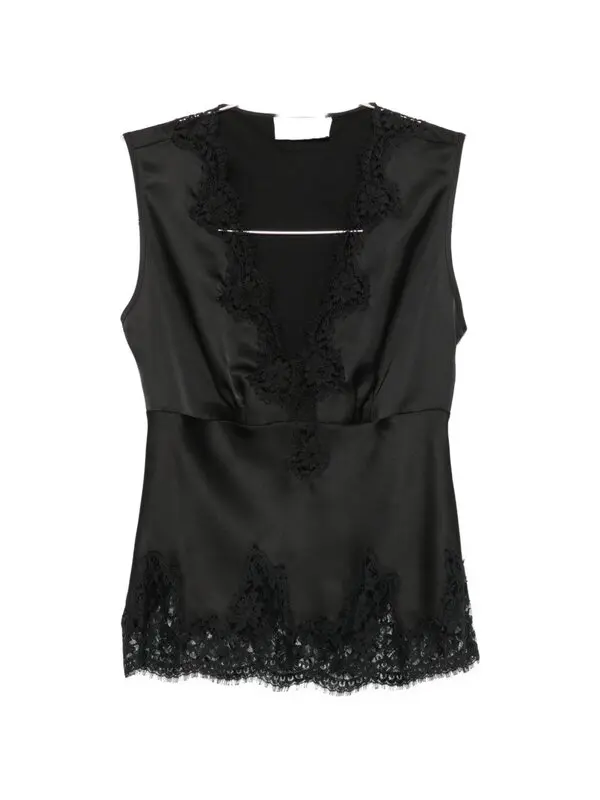 Ermanno Scervino Lace Trim V-neck Tank Top