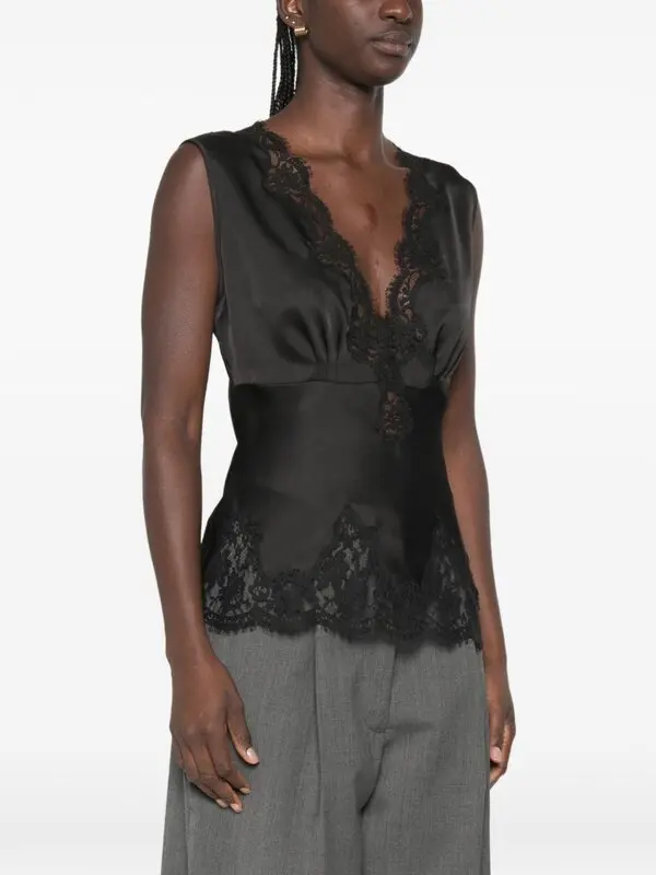 Ermanno Scervino Lace Trim V-neck Tank Top