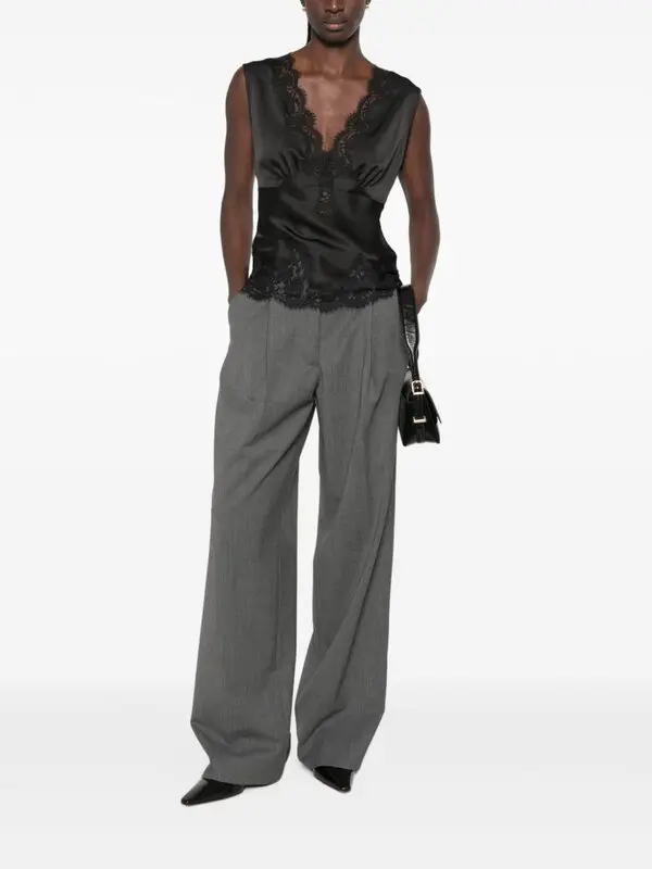 Ermanno Scervino Lace Trim V-neck Tank Top
