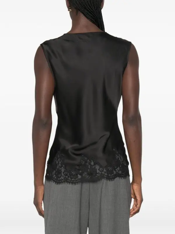 Ermanno Scervino Lace Trim V-neck Tank Top