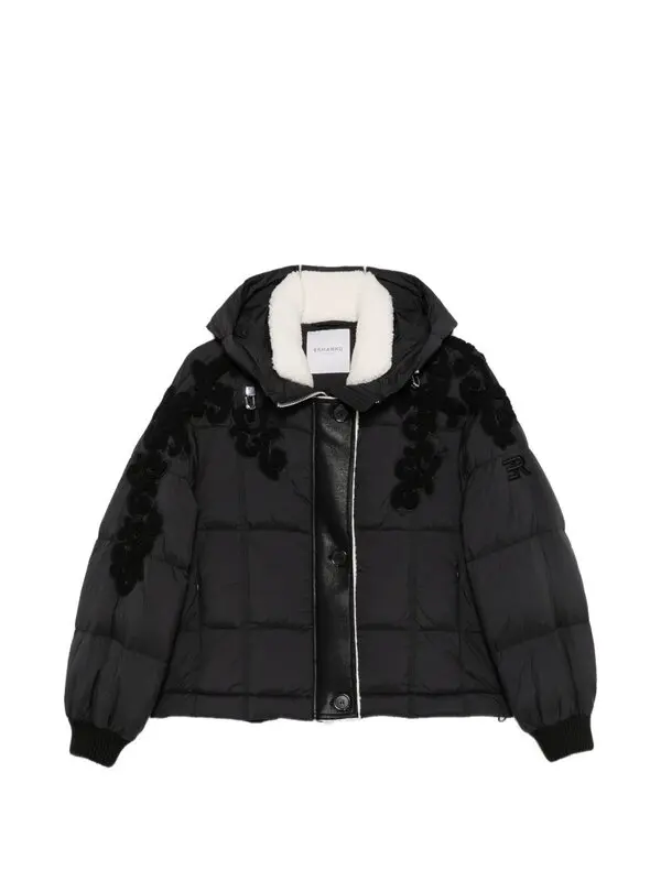 Ermanno Scervino Quilted Down Jacket With Floral Appliqu