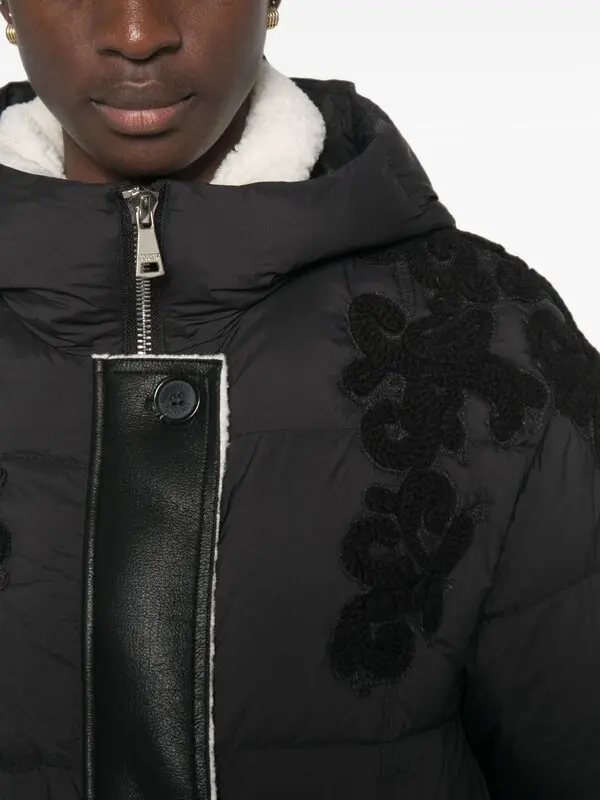 Ermanno Scervino Quilted Down Jacket With Floral Appliqu