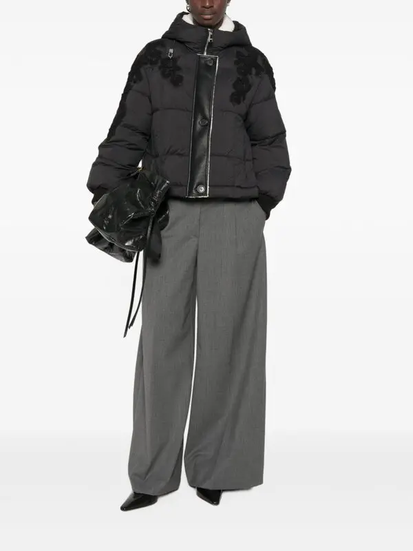 Ermanno Scervino Quilted Down Jacket With Floral Appliqu