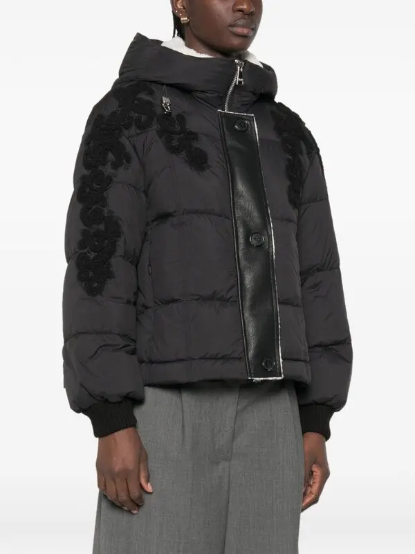 Ermanno Scervino Quilted Down Jacket With Floral Appliqu