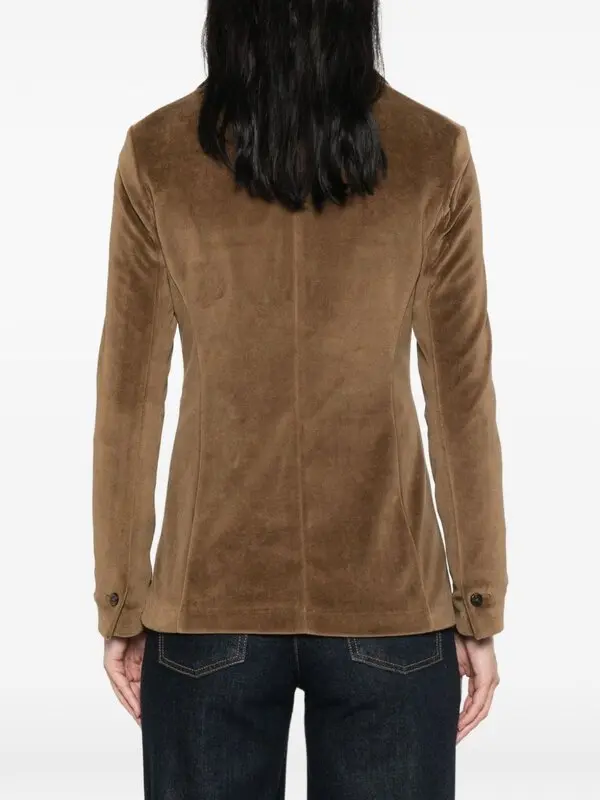 CIRCOLO 1901 Single-breasted Velvet Jacket - Brown