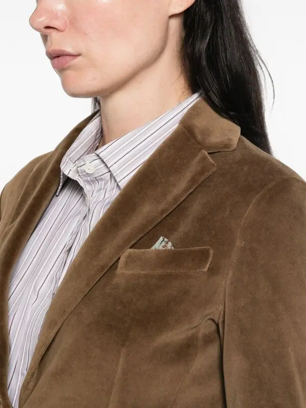 CIRCOLO 1901 Single-breasted Velvet Jacket - Brown