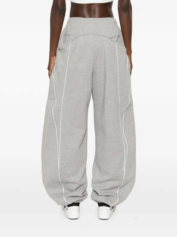 Attico Cotton Trousers With Drawstring And Zip Pockets - Grey