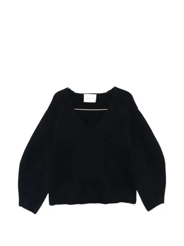 Soft Goat Cashmere V-necked Sweater - Blue