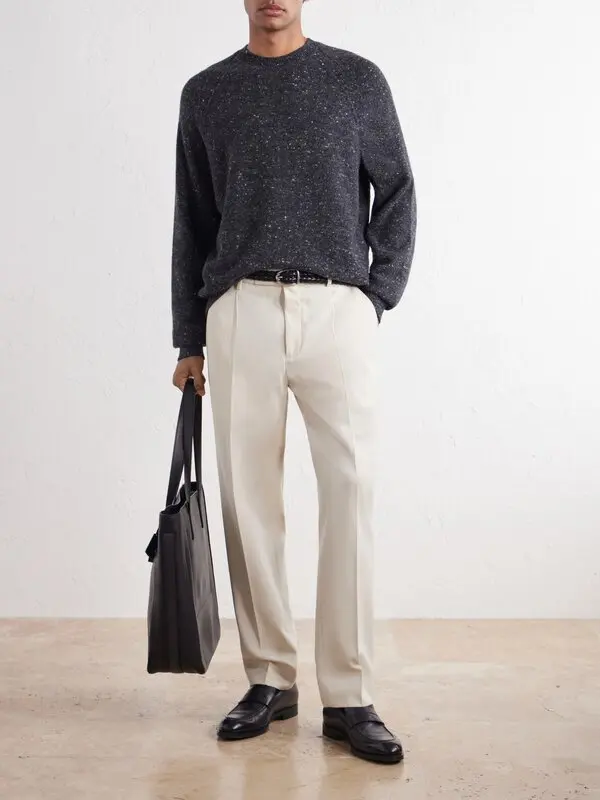 Zegna Wool-cashmere Blend Crew Neck Sweater