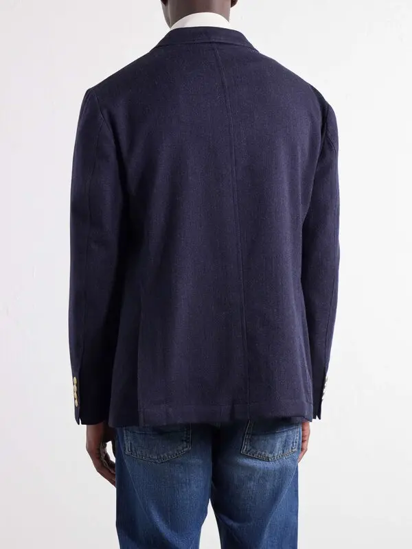 FORTELA Travel Double-breasted Wool-twill Blazer