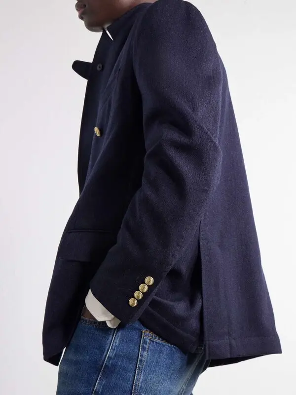 FORTELA Travel Double-breasted Wool-twill Blazer