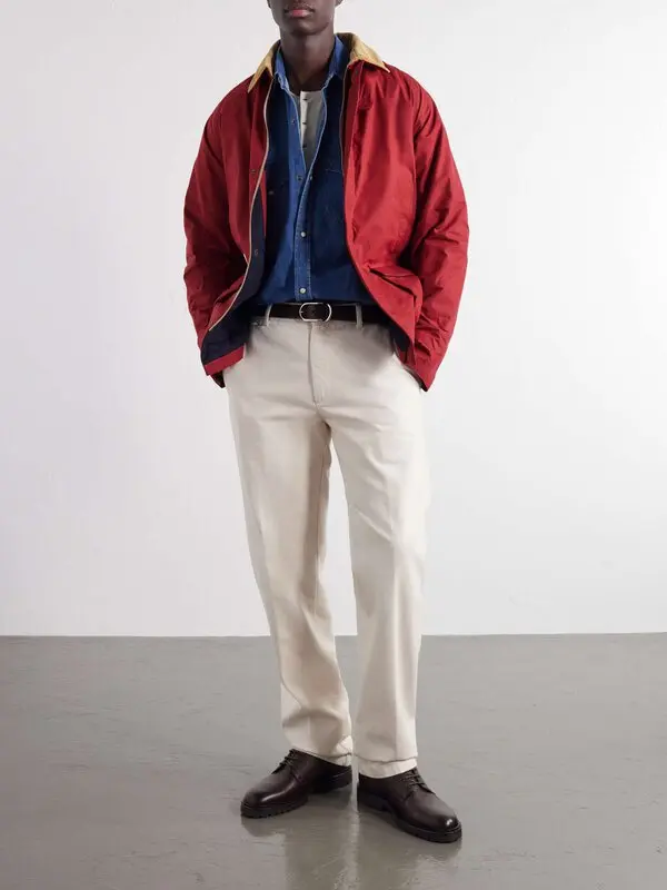 FORTELA Bristol Corduroy-trimmed Waxed Cotton-canvas Jacket