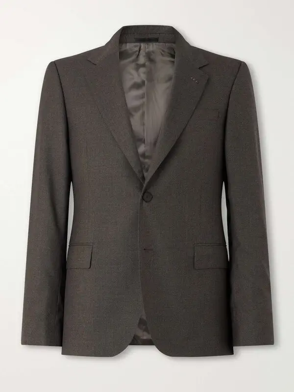 Mr P. Luxe Wool And Silk-blend Suit Jacket - Brown