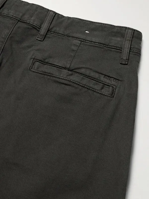 Nn07 Aden 1923 Straight-leg Organic Cotton-blend Twill Trousers - Green
