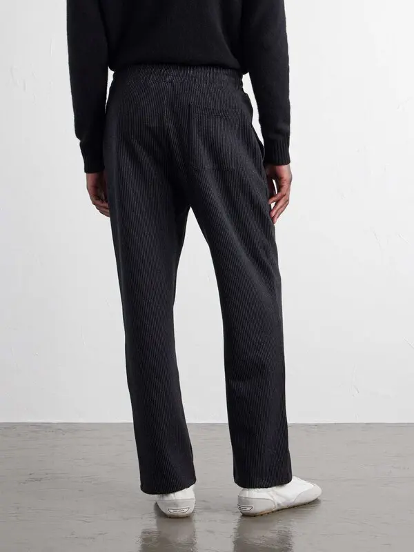 Mr P. Straight-leg Striped Cotton-blend Jersey Sweatpants