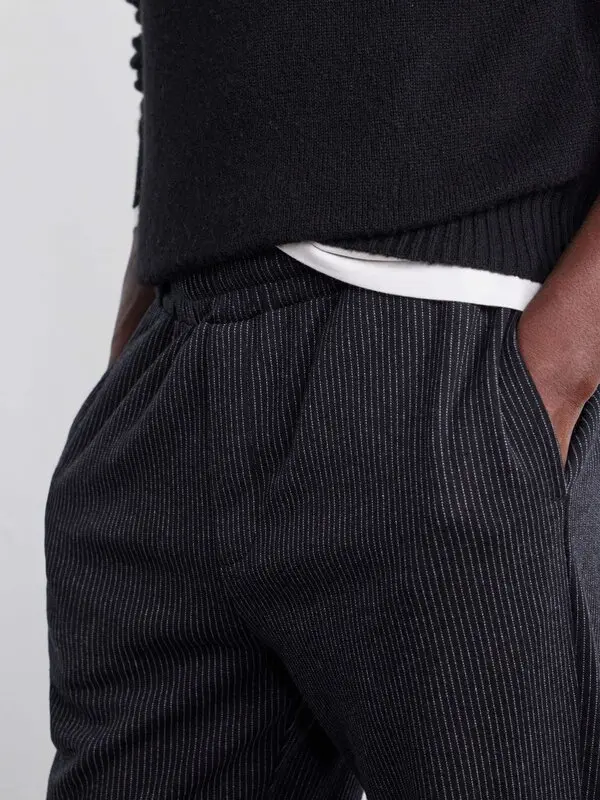 Mr P. Straight-leg Striped Cotton-blend Jersey Sweatpants