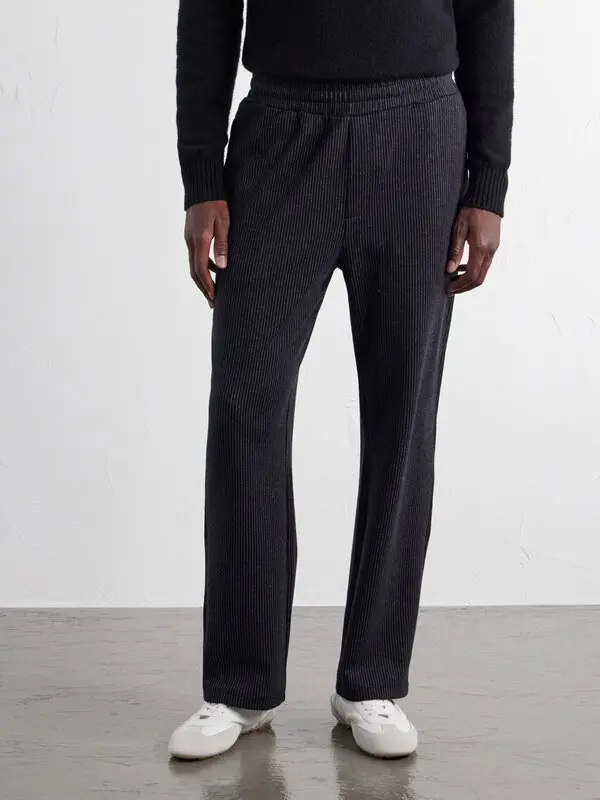 Mr P. Straight-leg Striped Cotton-blend Jersey Sweatpants
