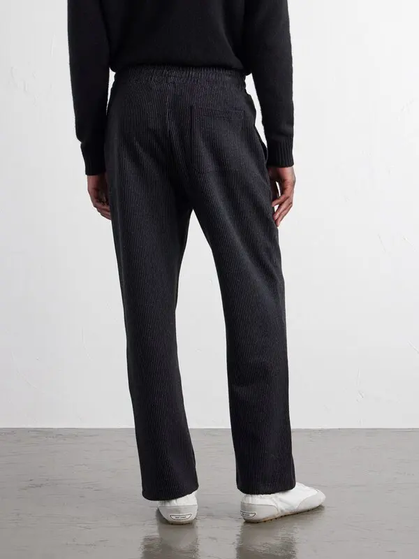 Mr P. Straight-leg Striped Cotton-blend Jersey Sweatpants