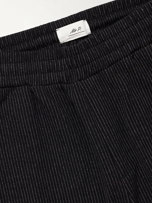 Mr P. Straight-leg Striped Cotton-blend Jersey Sweatpants
