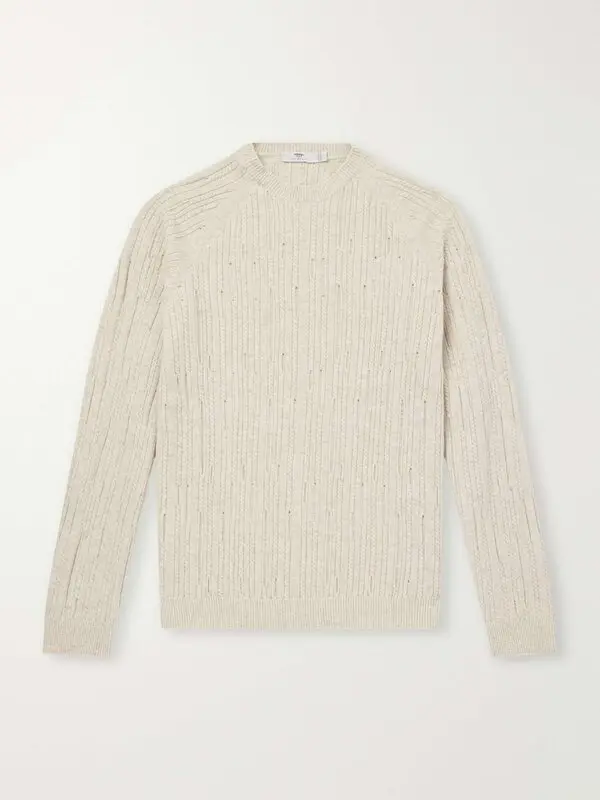 Inis Meáin Stranded Sailor Merino Wool And Cashmere-blend Sweater