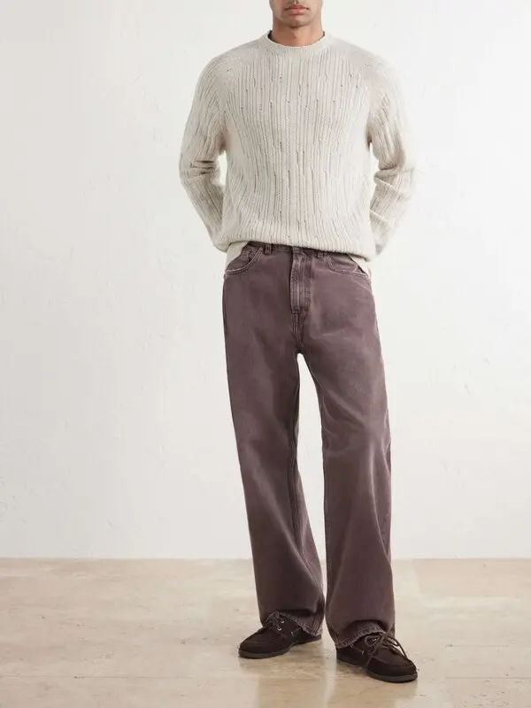 Inis Meáin Stranded Sailor Merino Wool And Cashmere-blend Sweater