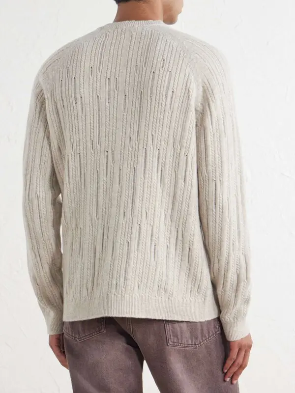 Inis Meáin Stranded Sailor Merino Wool And Cashmere-blend Sweater