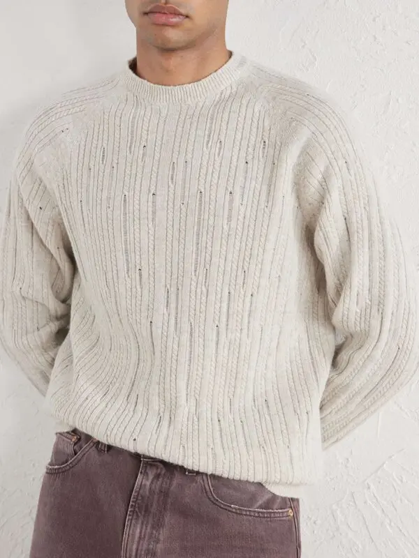 Inis Meáin Stranded Sailor Merino Wool And Cashmere-blend Sweater