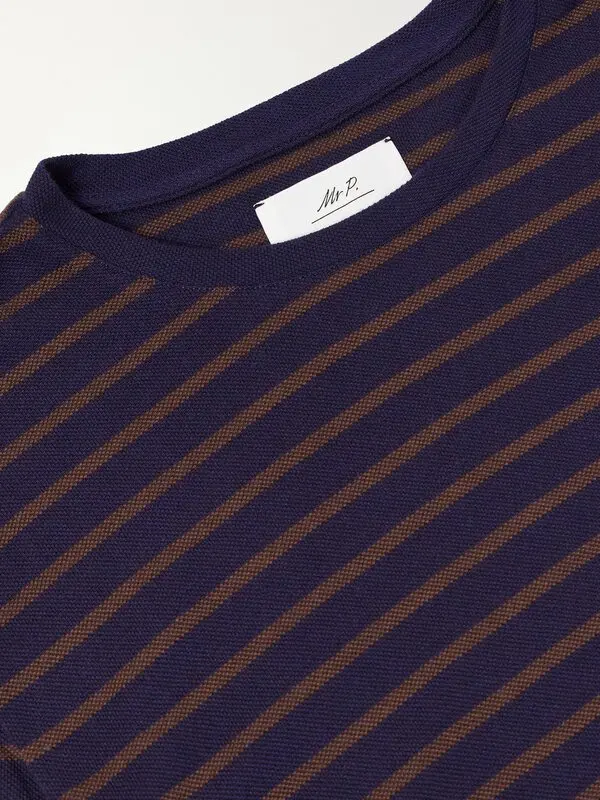 Mr P. Striped Cotton-piqué T-shirt