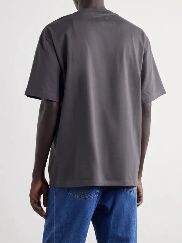 Bottega Veneta Intrecciato Suede-trimmed Cotton-jersey T-shirt - Gray