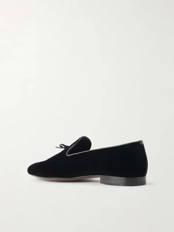 TOM FORD Scott Bow-detailed Velvet Loafers