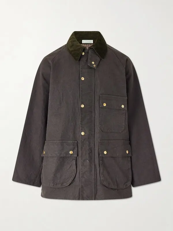 A.PRESSE Corduroy-trimmed Cotton-blend Jacket