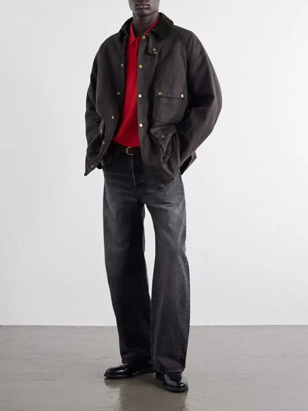 A.PRESSE Corduroy-trimmed Cotton-blend Jacket