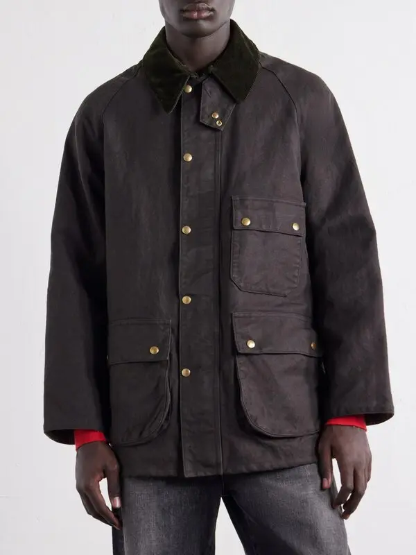 A.PRESSE Corduroy-trimmed Cotton-blend Jacket