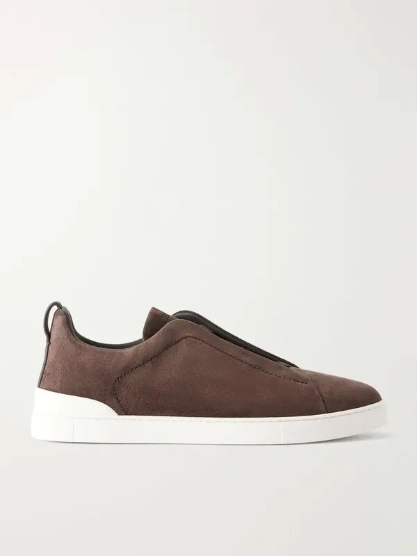 Zegna Triple Stitch™ Suede Slip-on Sneakers