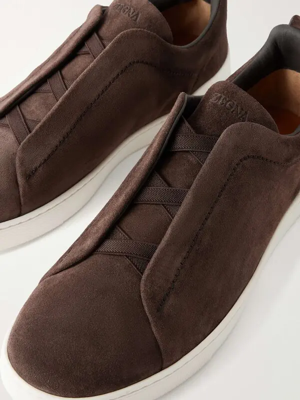 Zegna Triple Stitch™ Suede Slip-on Sneakers
