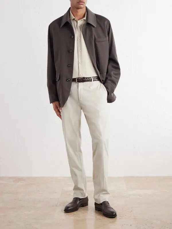 Brioni Straight-leg Stretch-cotton Gabardine Trousers