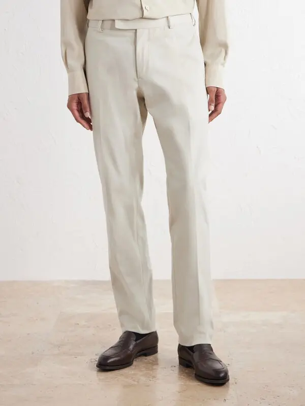 Brioni Straight-leg Stretch-cotton Gabardine Trousers