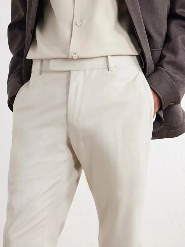 Brioni Straight-leg Stretch-cotton Gabardine Trousers