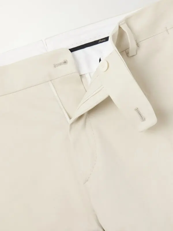 Brioni Straight-leg Stretch-cotton Gabardine Trousers