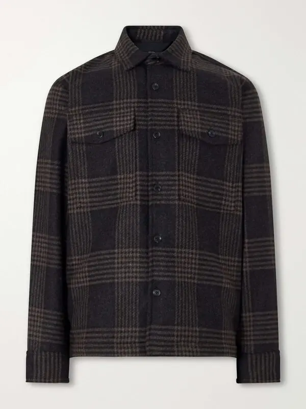 Rag & Bone Austin Prince Of Wales Wool-blend Overshirt - Brown